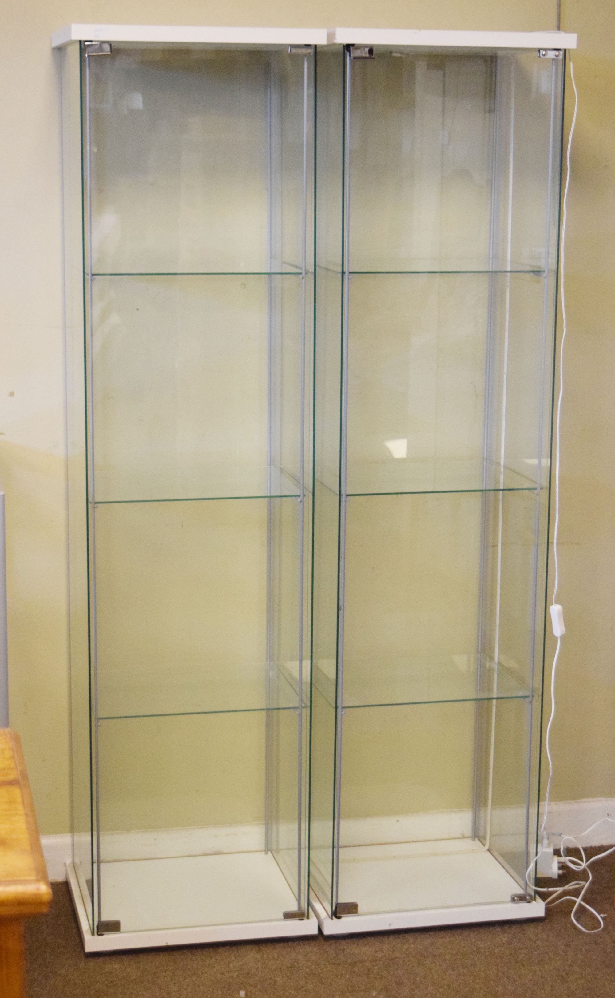 Lot 644 - Two modern Ikea display glass display