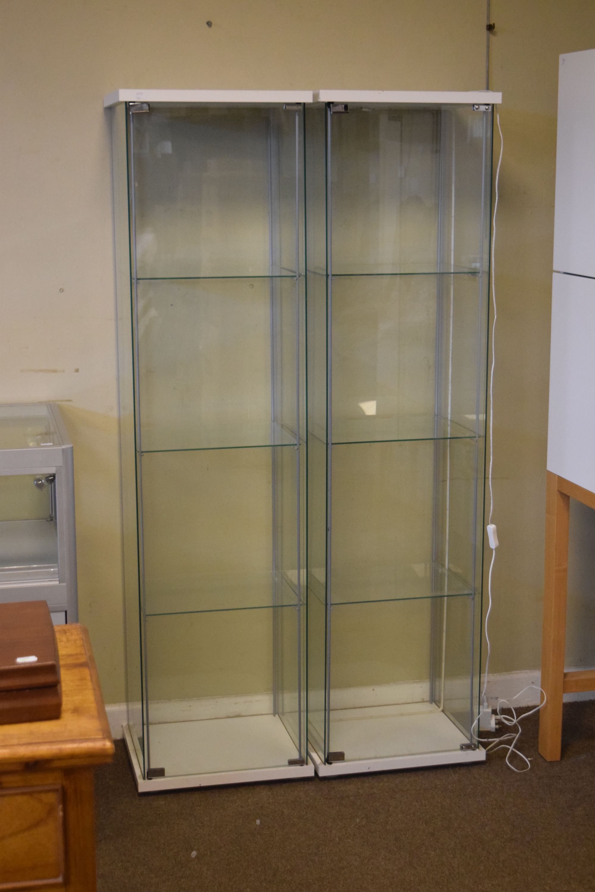 Lot 644 - Two modern Ikea display glass display
