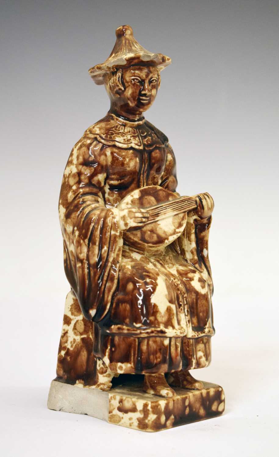 Lot 506 - Unusual Whieldon-glazed pottery figure of a