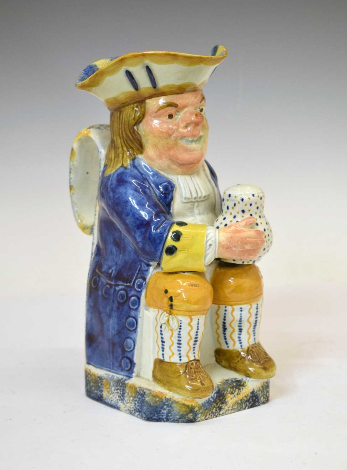 Lot 297 - Late 18th century Pratt ware Toby jug