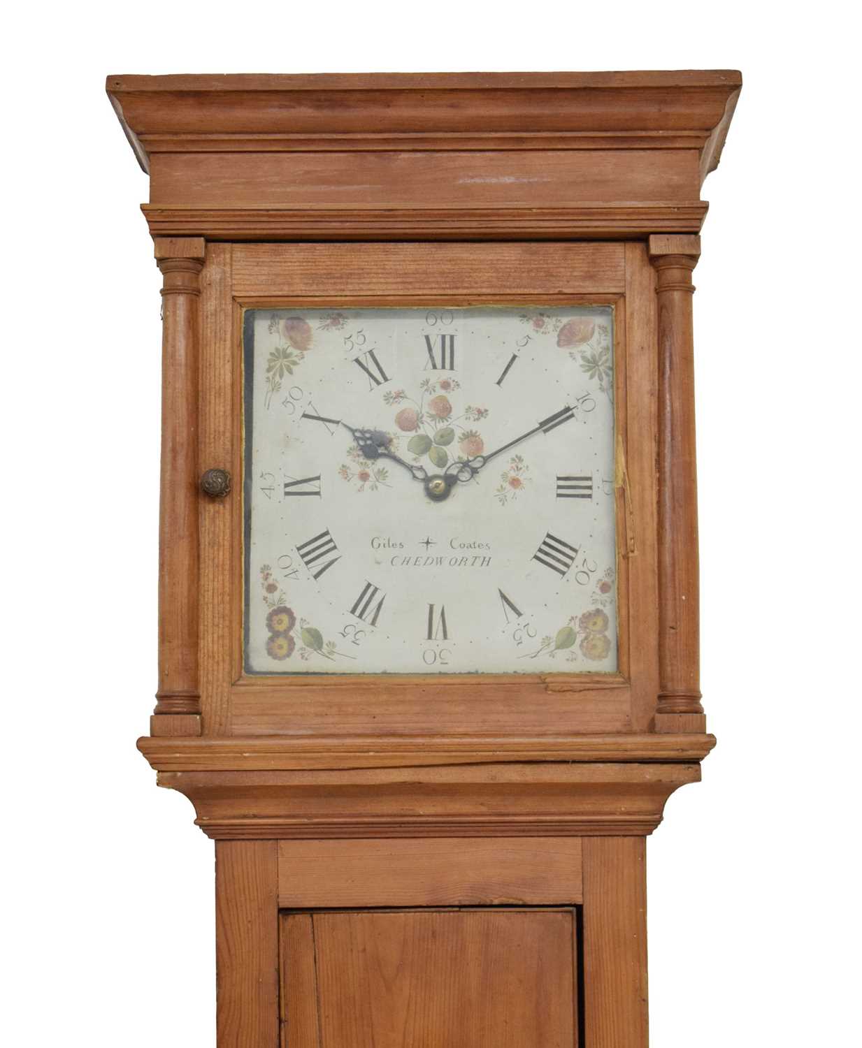 Lot 675 - Late George III 30-hour pine longcase clock,