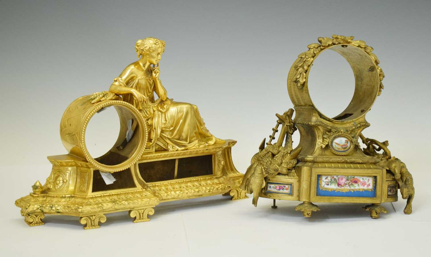 Lot 507 - Two 19th century French gilt metal clock