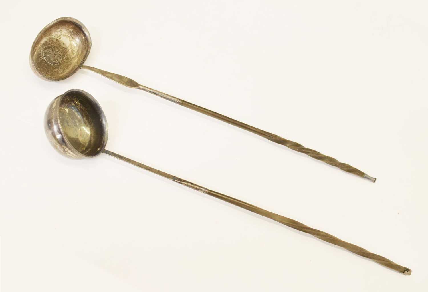 Lot 211 - 19th century white metal toddy ladle with