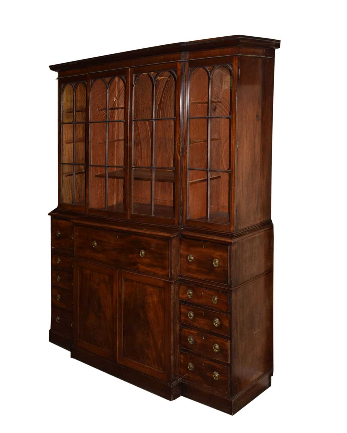 Lot 485 - Early 19th century mahogany breakfront