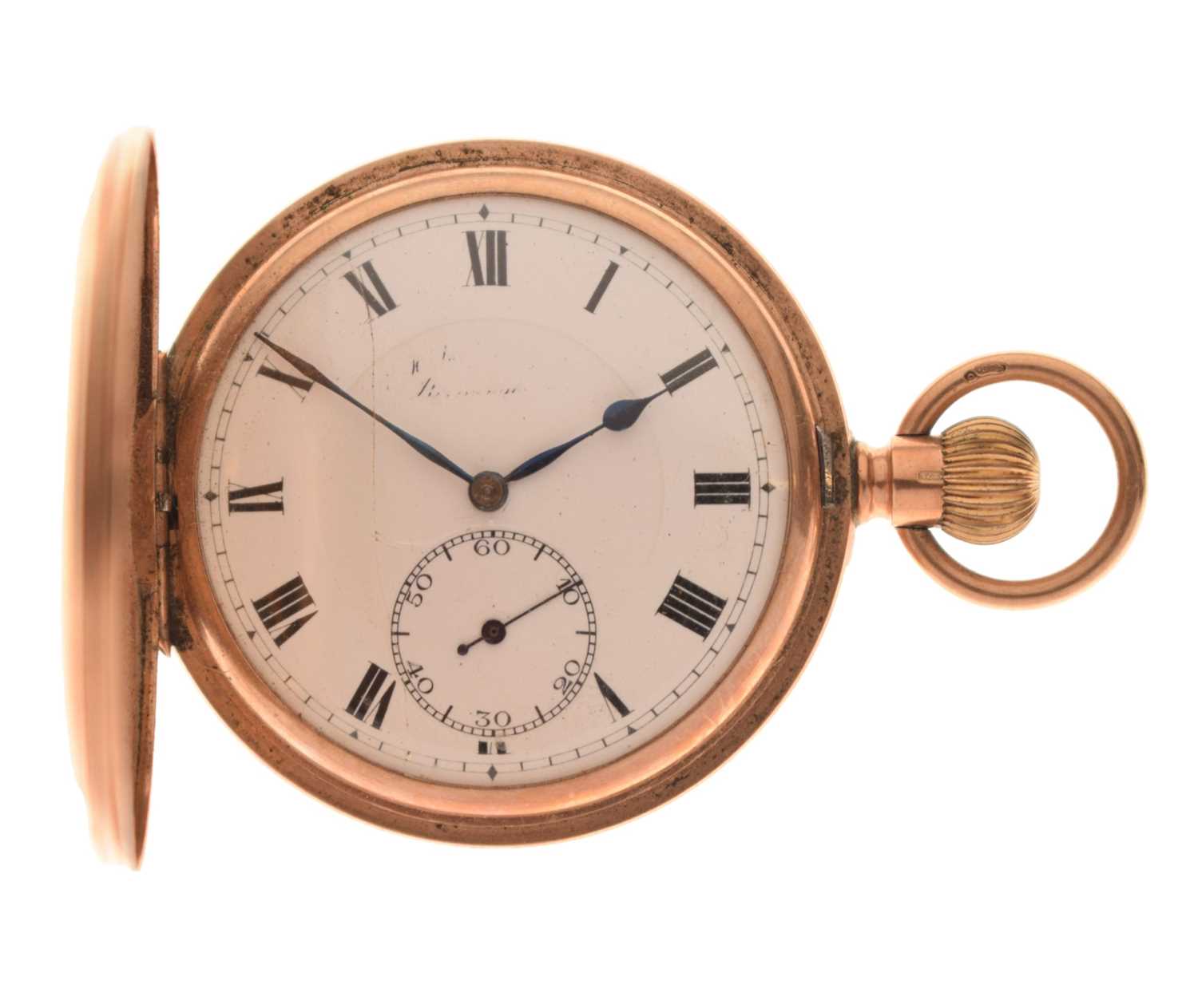 Lot 158 - George V 9ct gold full hunter pocket watch