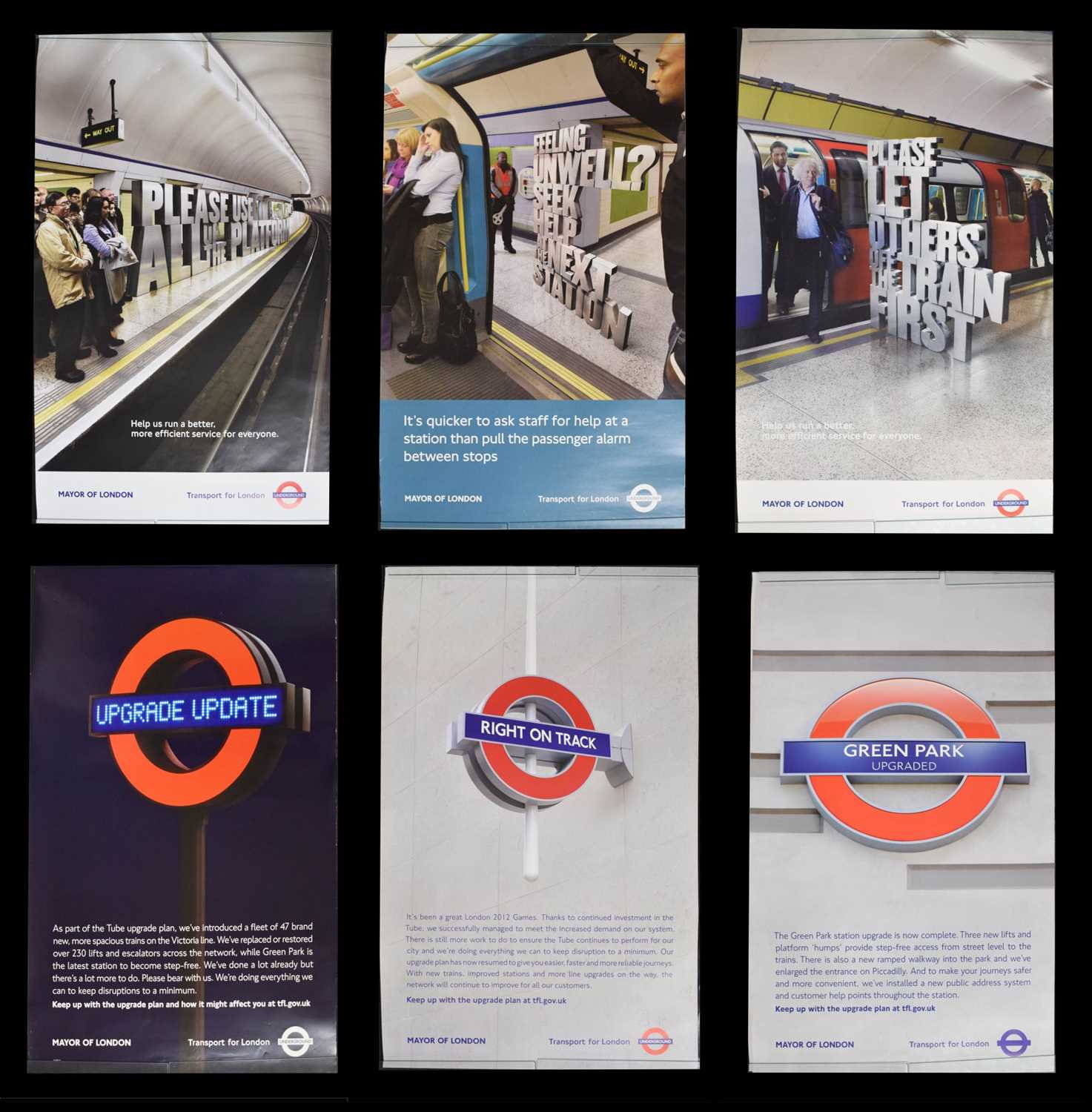 Lot 327 - Six modern London Transport information