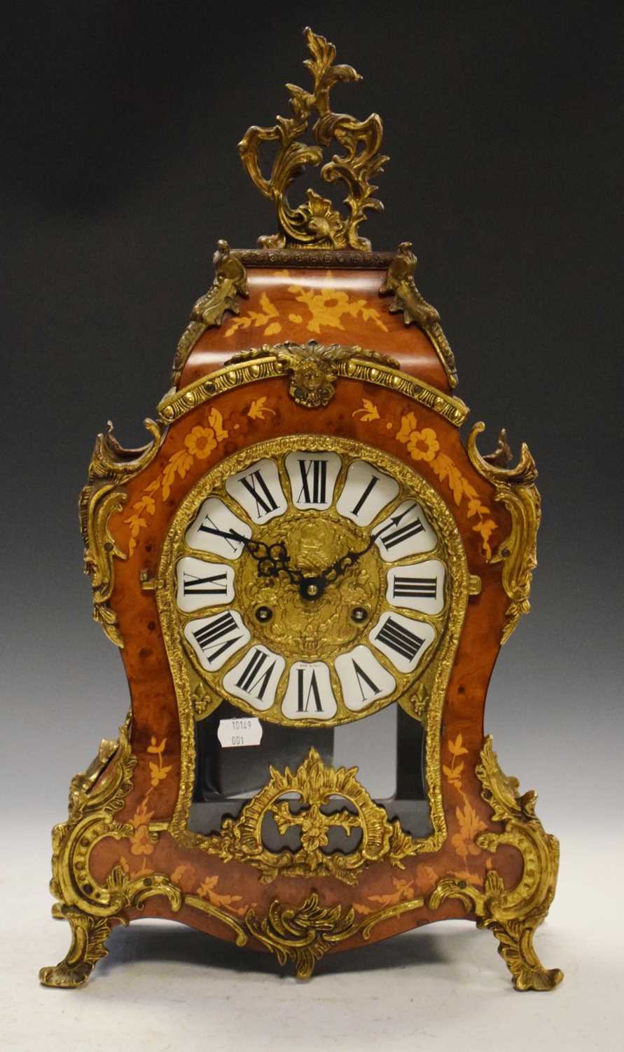 Lot 536 - Reproduction continental marquetry mantel