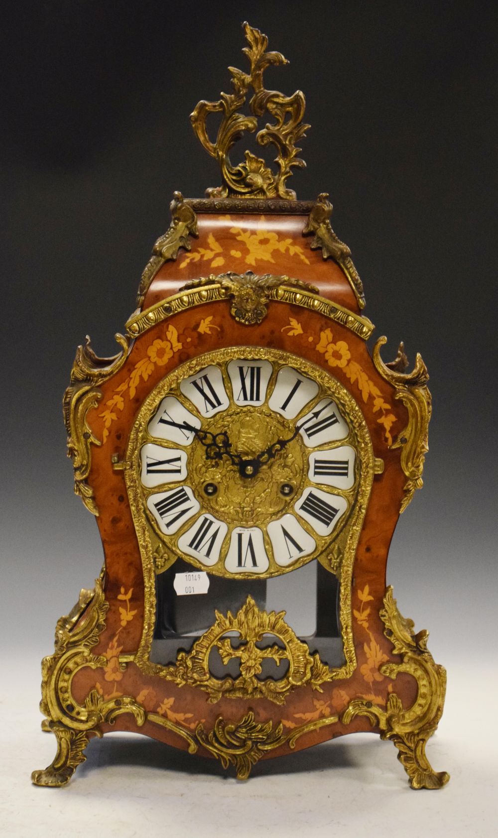 Lot 536 - Reproduction continental marquetry mantel