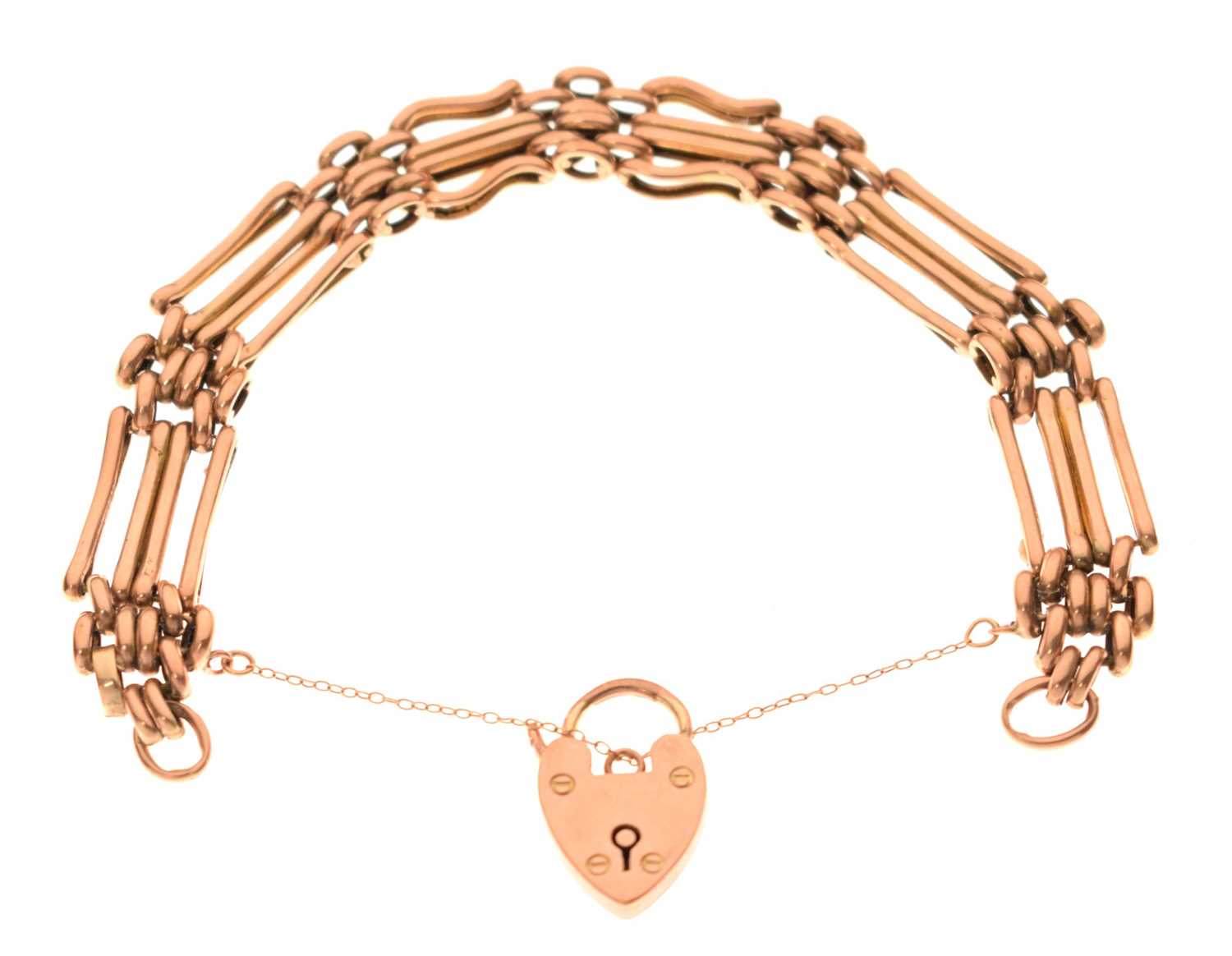 Lot 176 - 9ct gold gate-link bracelet
