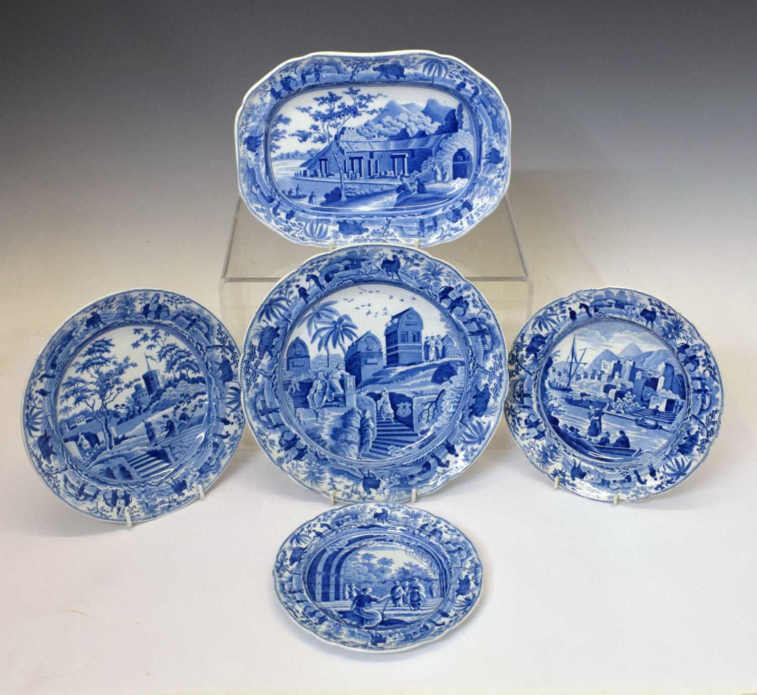 Lot 204 - Five early 19th century Spode blue and white