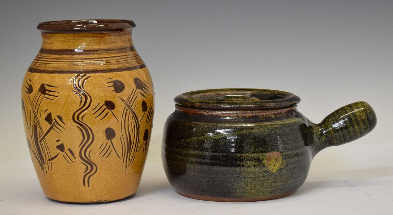 Lot 613 - Studio pottery Winchcombe casserole and
