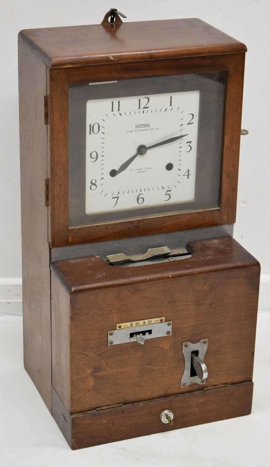 Lot 582 - Mid 20th century oak cased National Time