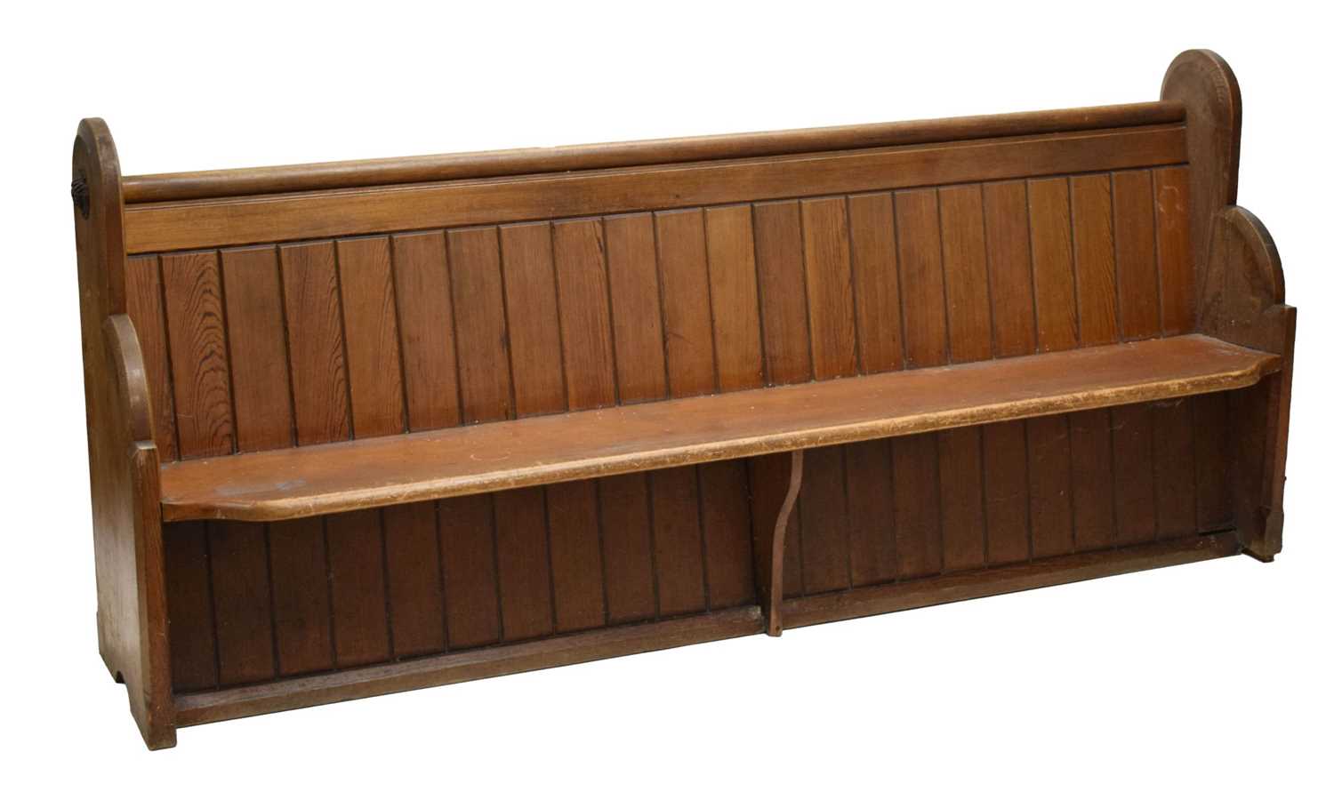 Lot 451 - Early 20th century pine church pew