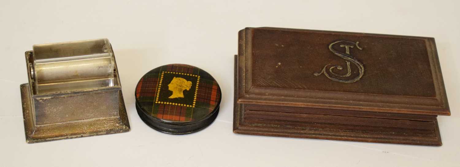 Lot 179 - Edwardian silver mounted glass stamp