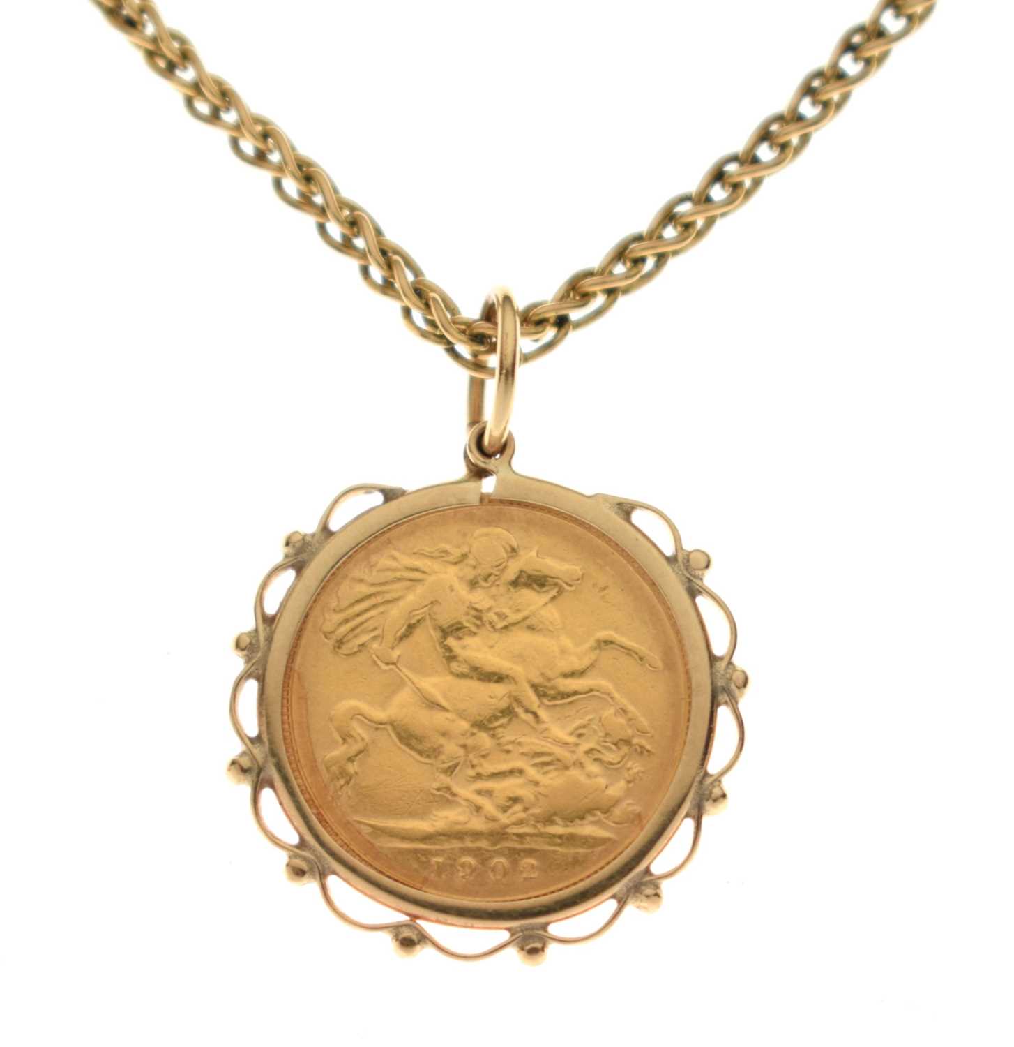 Lot 241 - Edward VII half sovereign, 1902, on 9ct gold