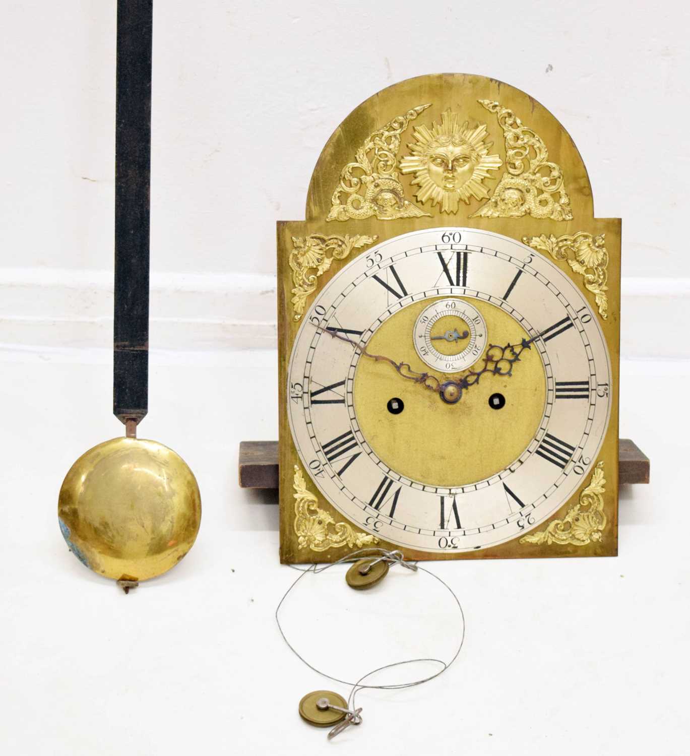 Lot 744 - Brass longcase clock dial
