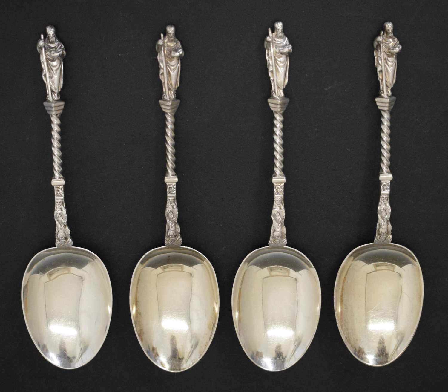 Lot 401 - Set of four Victorian silver Apostle spoons