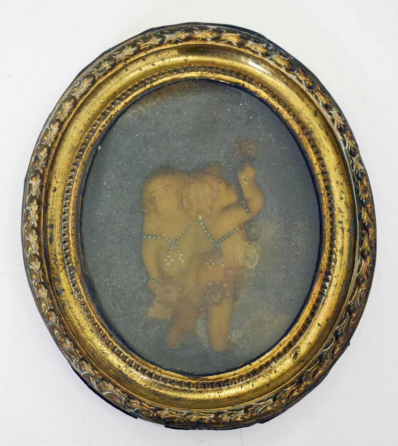 Lot 389 - Mid 18th century wax relief picture