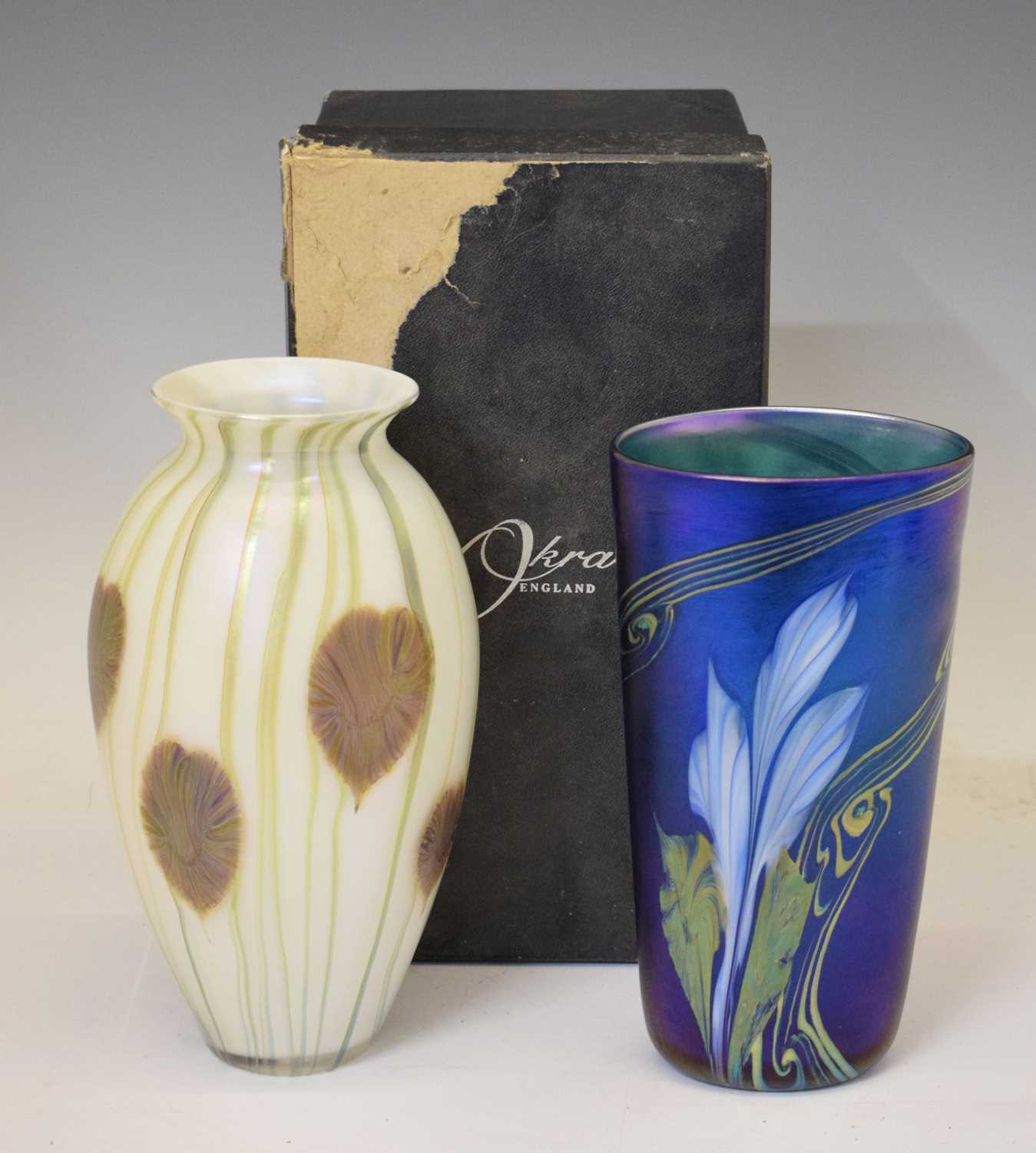 Lot 574 - Two Okra glass vases