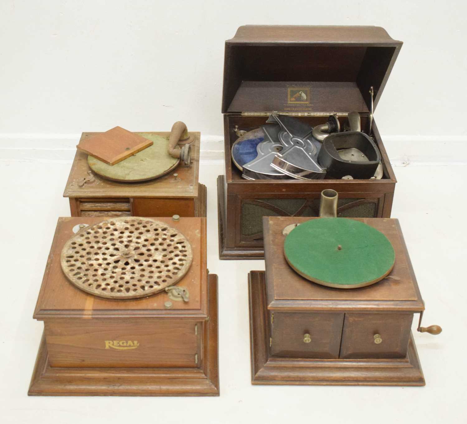 Lot 400 - Four early 20th century oak table top