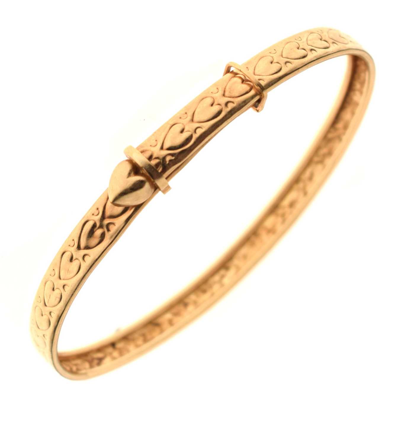 Lot 130 - 9ct gold expanding hollow bangle