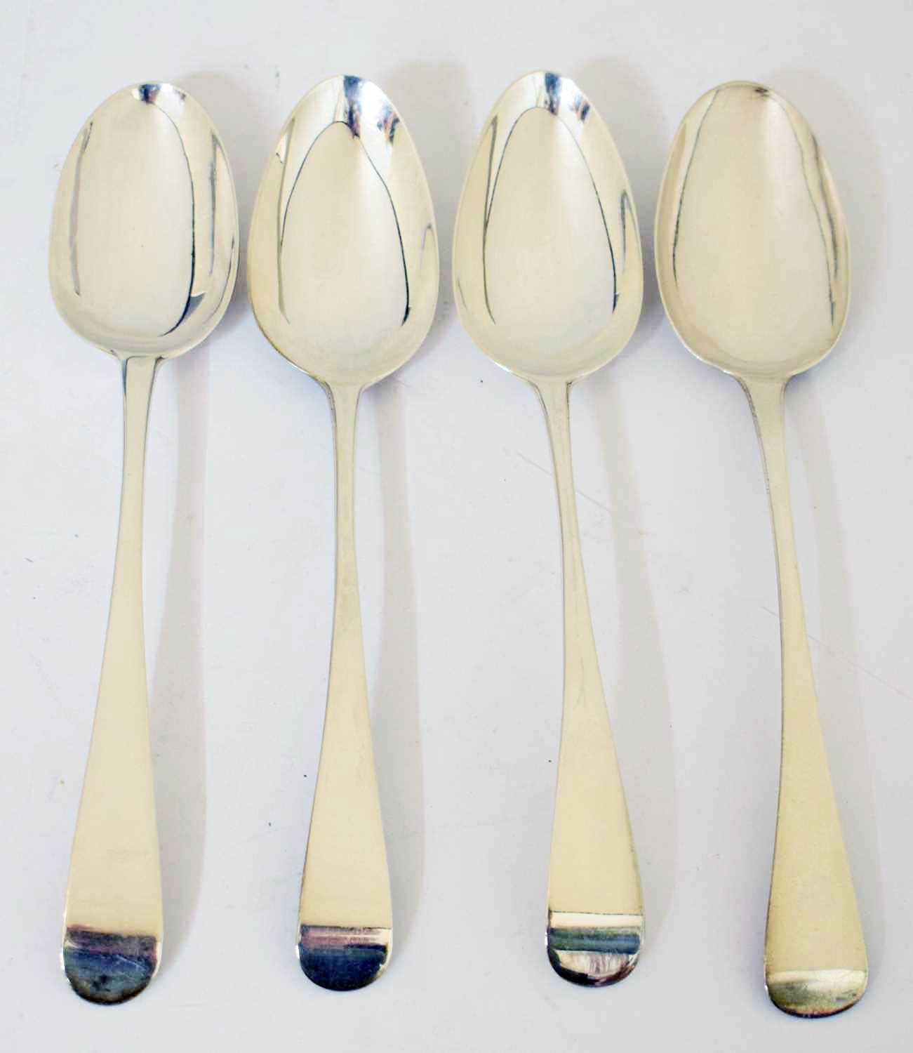 Lot 267 - Four silver Old English pattern tablespoons