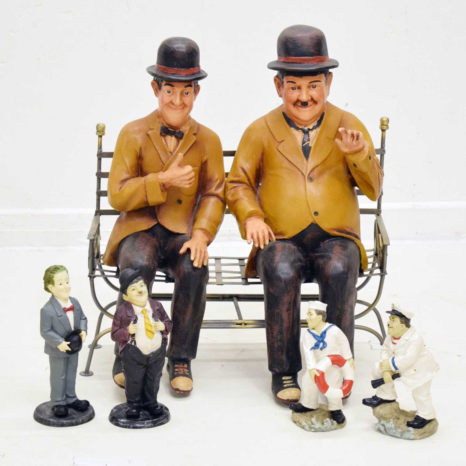Lot 331 - Large figures of Stan Laurel and Oliver