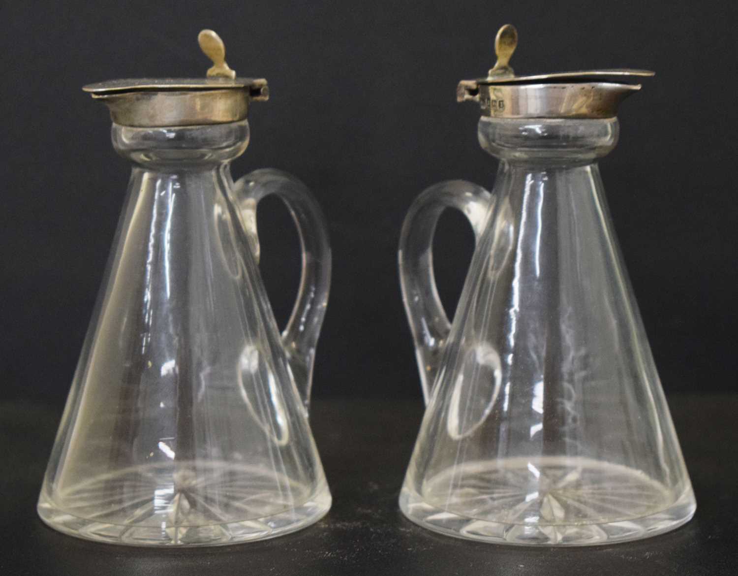 Lot 160 - Pair of George V silver mounted cut glass