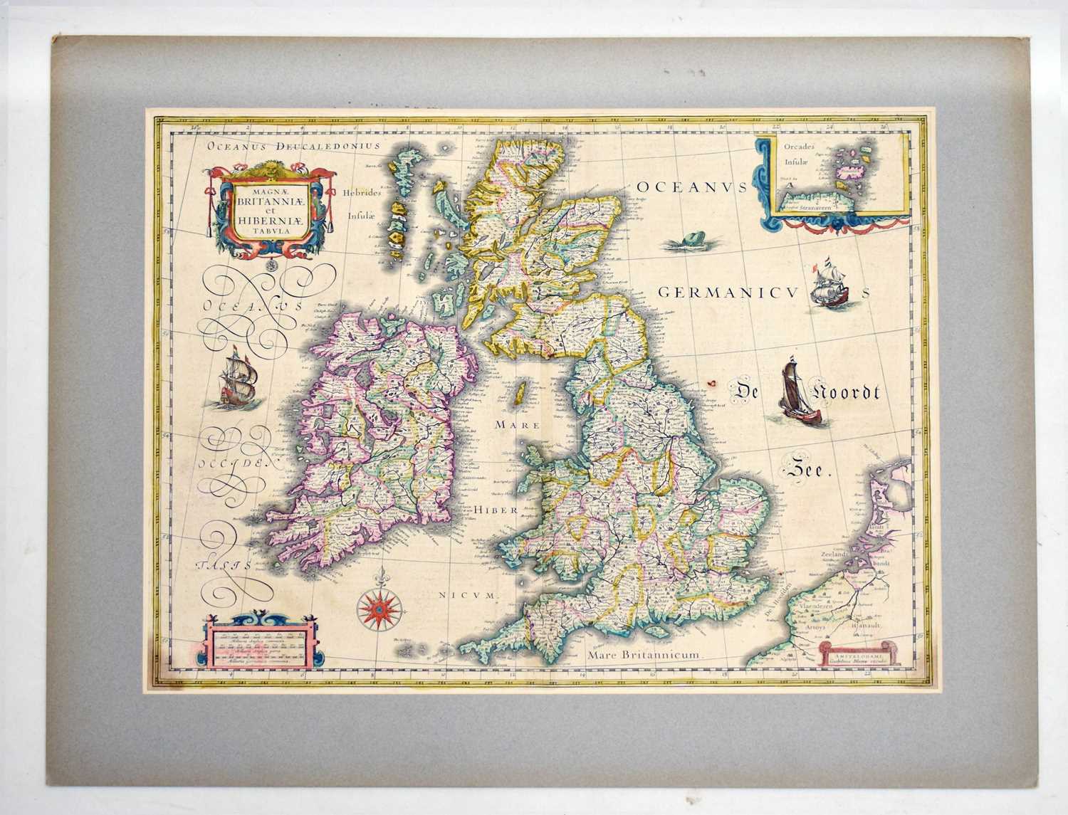 Lot 382 - Mid 17th century Blaeu map of the British