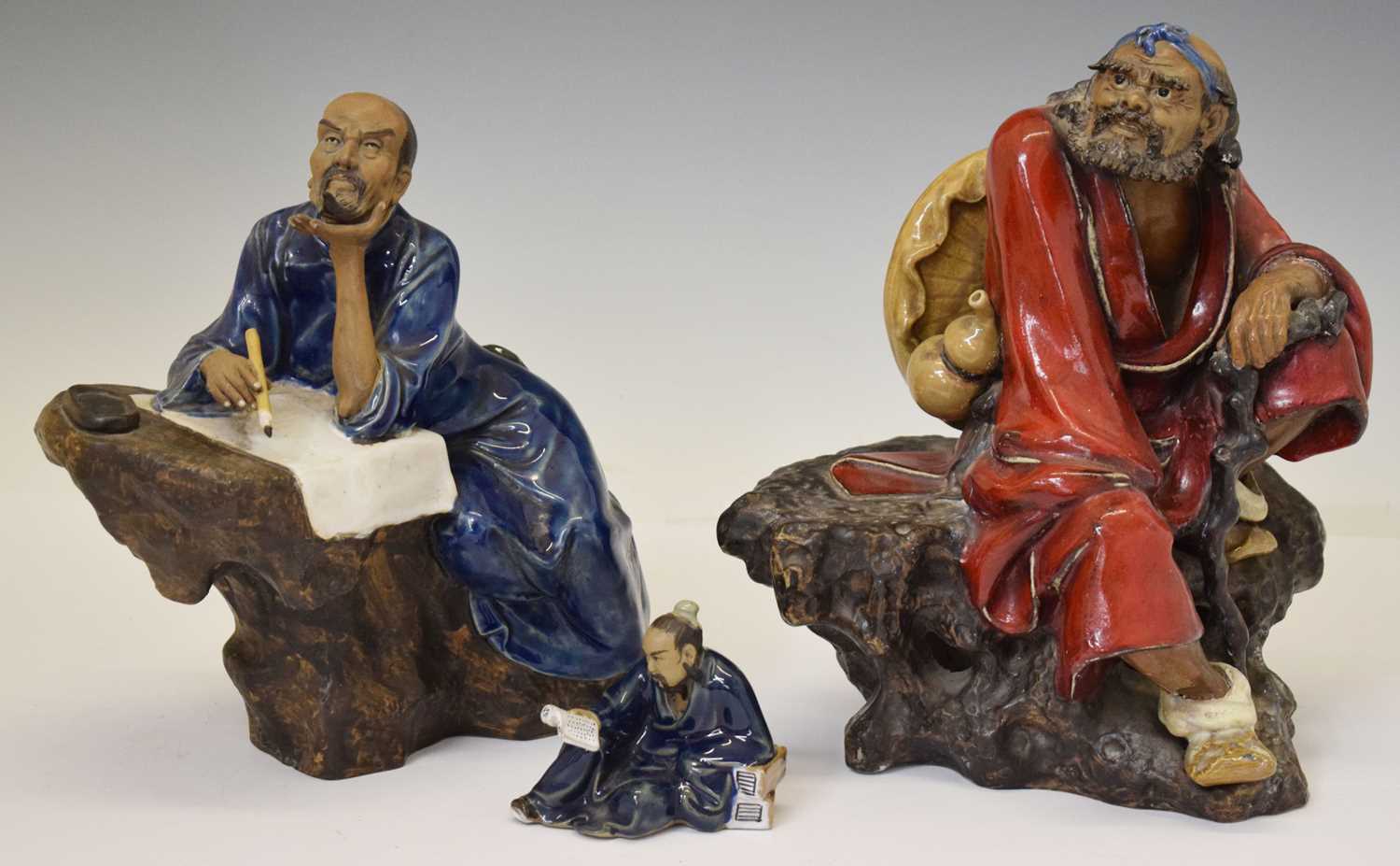Lot 361 - Three Japanese Sumida pottery figures