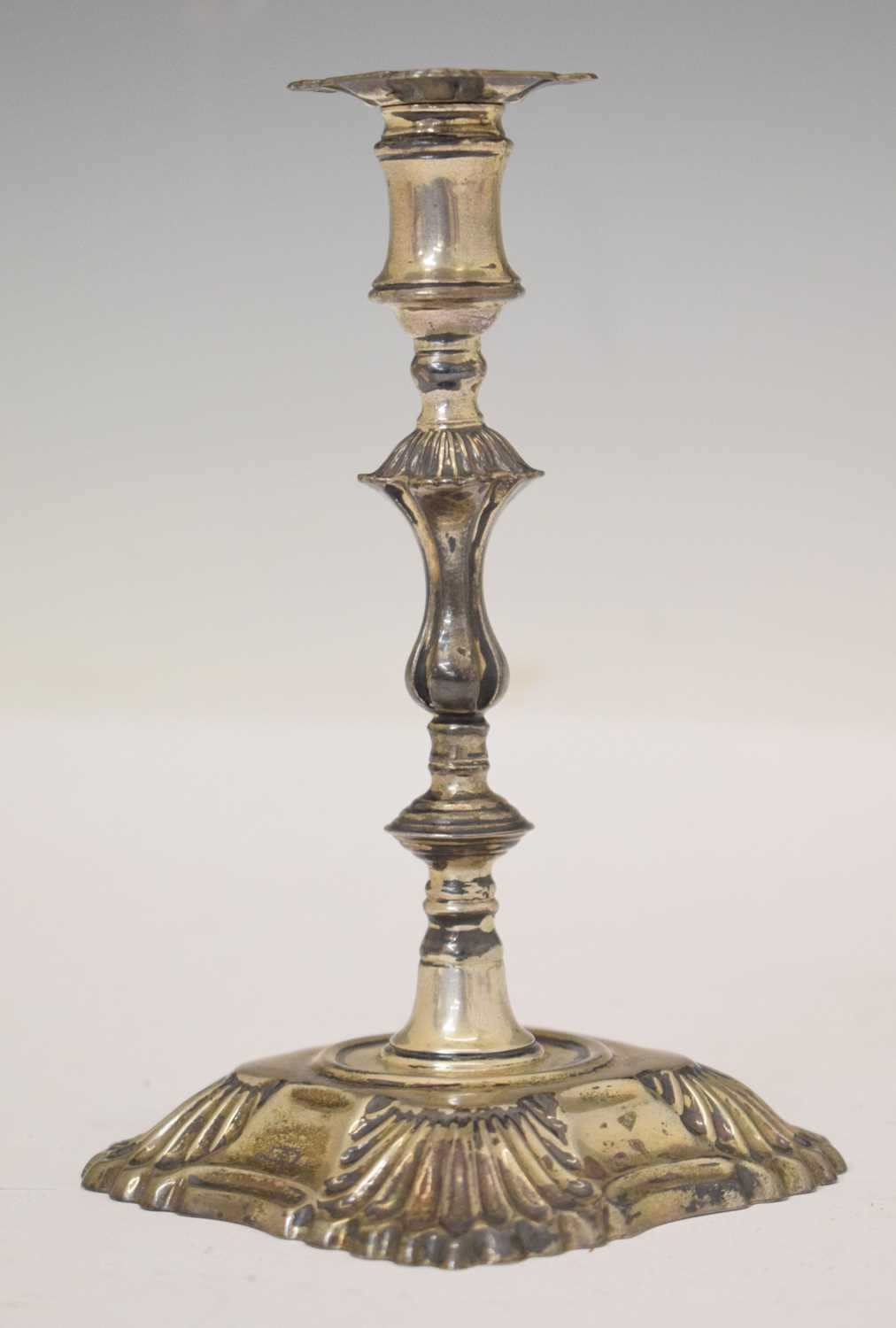 Lot 220 - Late Victorian silver taperstick, in the