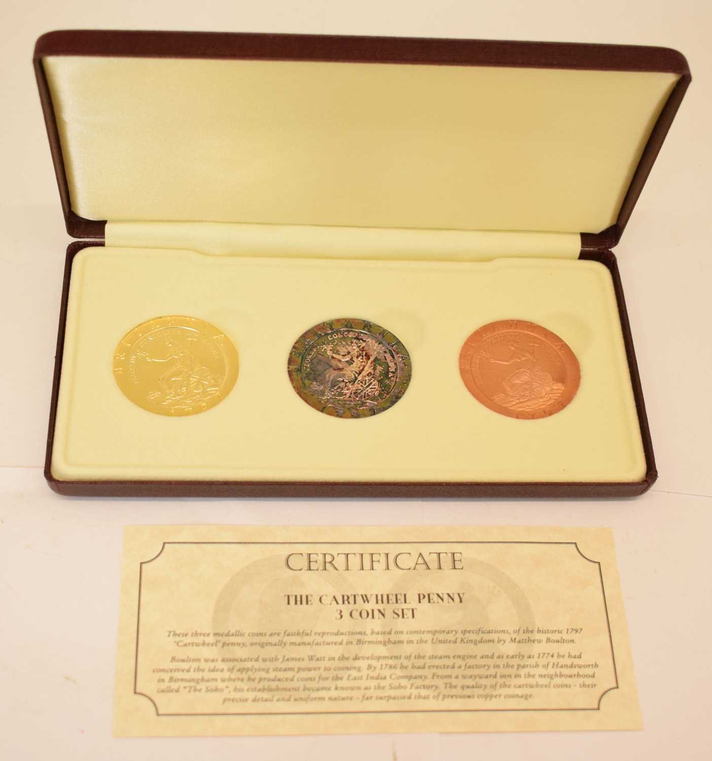 Lot 236 - The Cartwheel Penny three coin set, limited