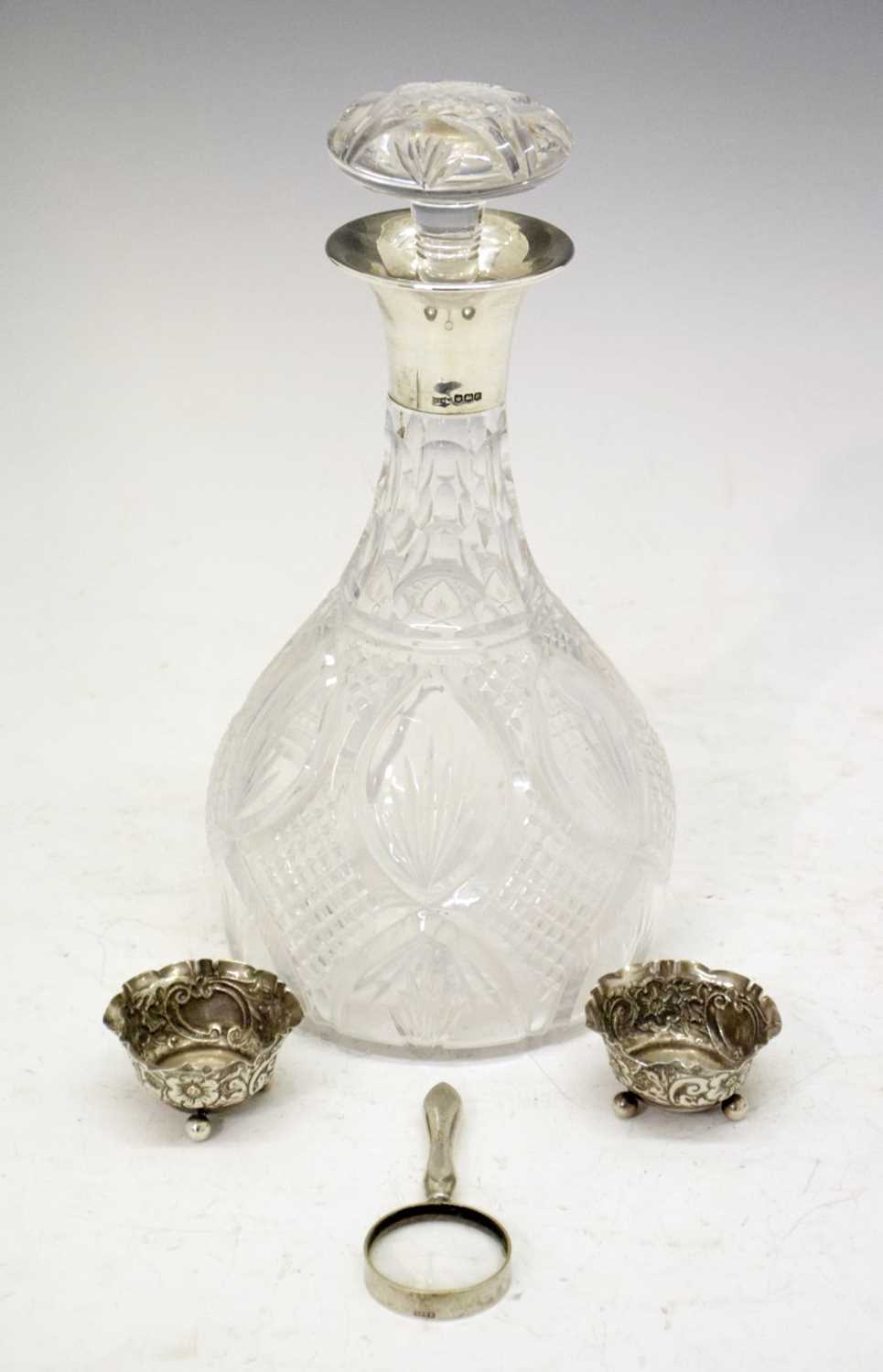 Lot 174 - George V silver mounted cut glass decanter,