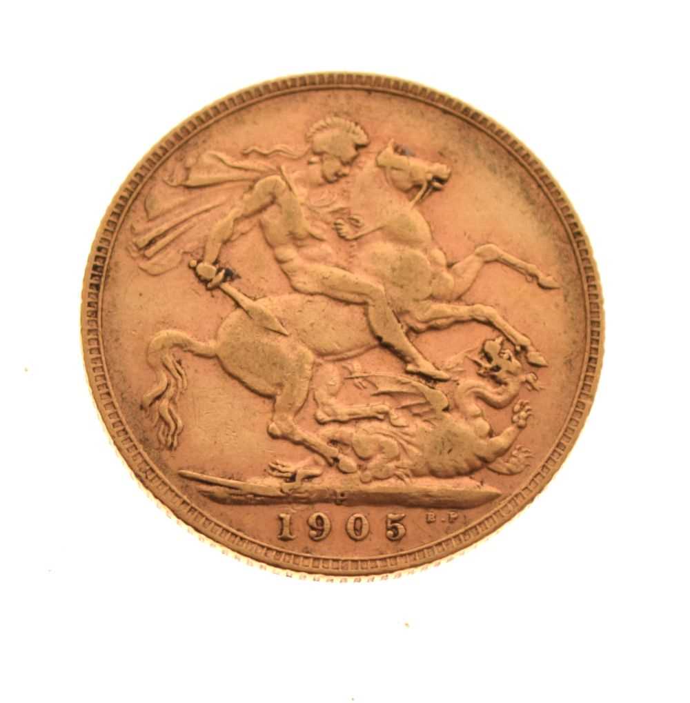 Lot 103 - Coins - Edward VII gold sovereign, 1905